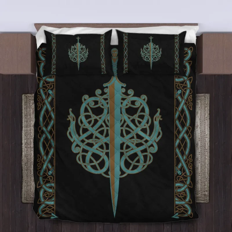 Viking Quilt Bedding Set – Ulfberht Sword Legendary Steel